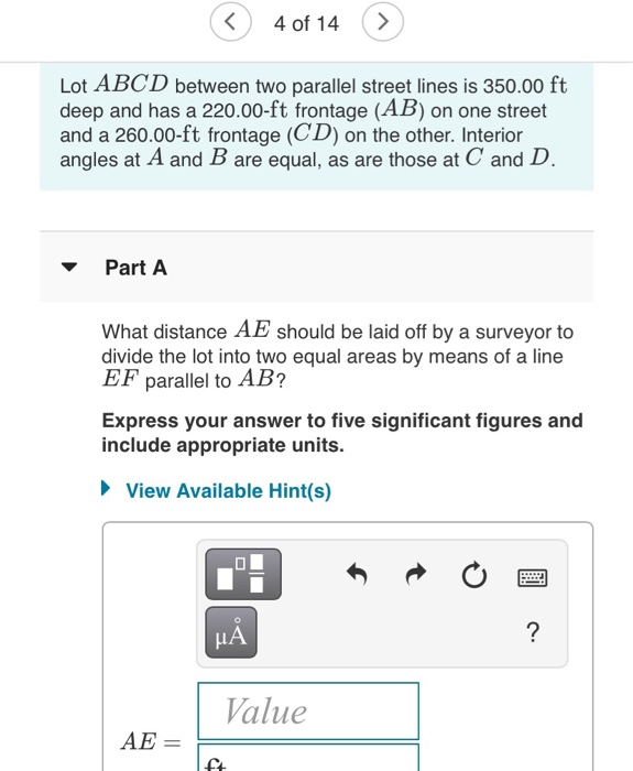Solved Lot ABCD between two parallel street | Chegg.com