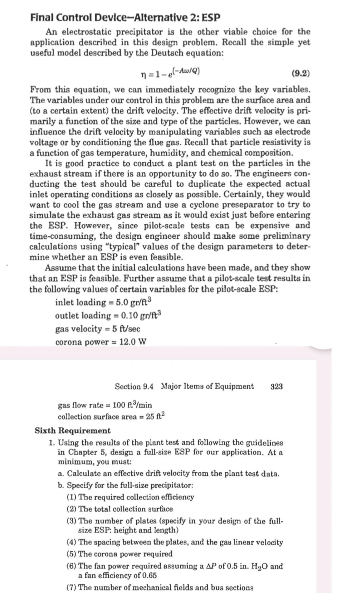 Solved Final Control Device-Alternative 2: ESP An | Chegg.com