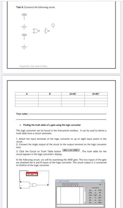 Solved Task 4: Construct the following circuit SY + Parbre A | Chegg.com