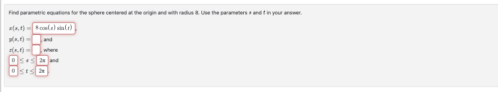 Find parametric equations for the sphere centered at | Chegg.com