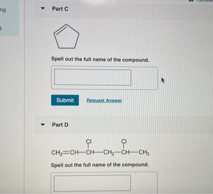 Solved Part A H2C=CH-CH2-CH3 Spell out the full name of the | Chegg.com