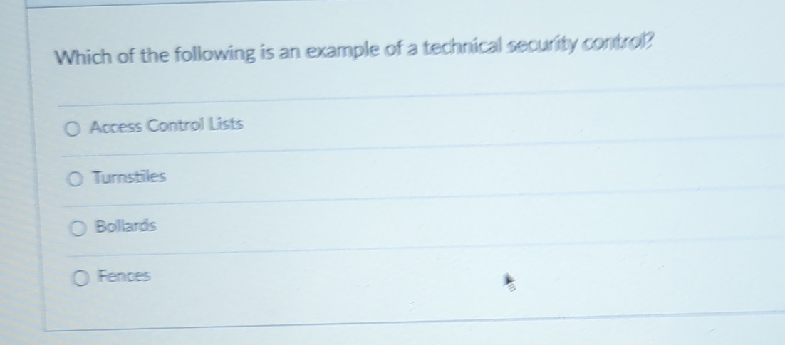 Solved Which of the following is an example of a technical | Chegg.com