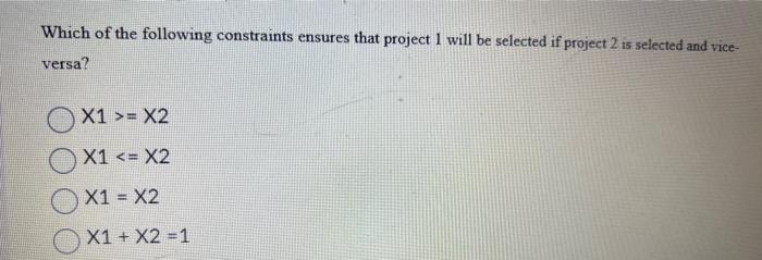 Solved Which of the following constraints ensures that | Chegg.com