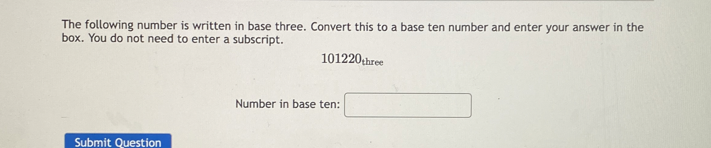 Solved The following number is written in base three. | Chegg.com