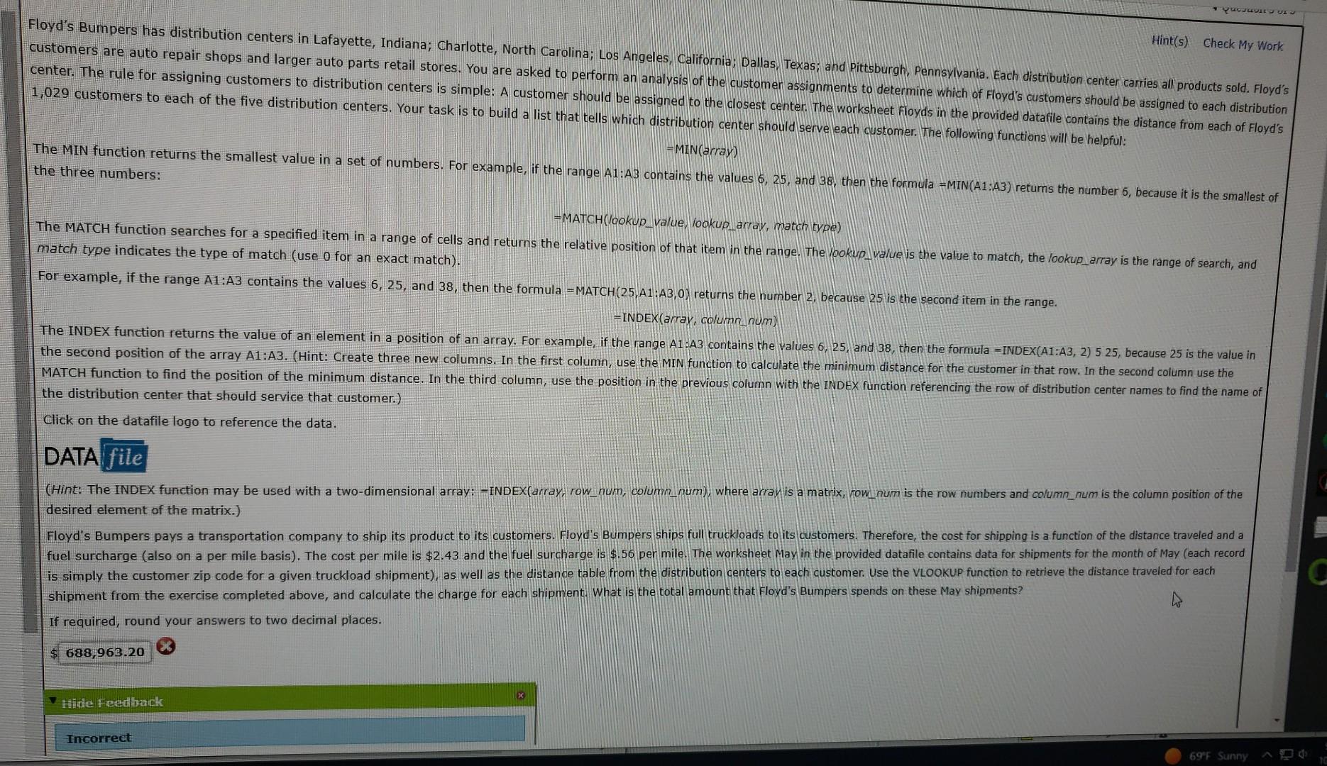 Solved 1,029 customers to each of the five distribution | Chegg.com