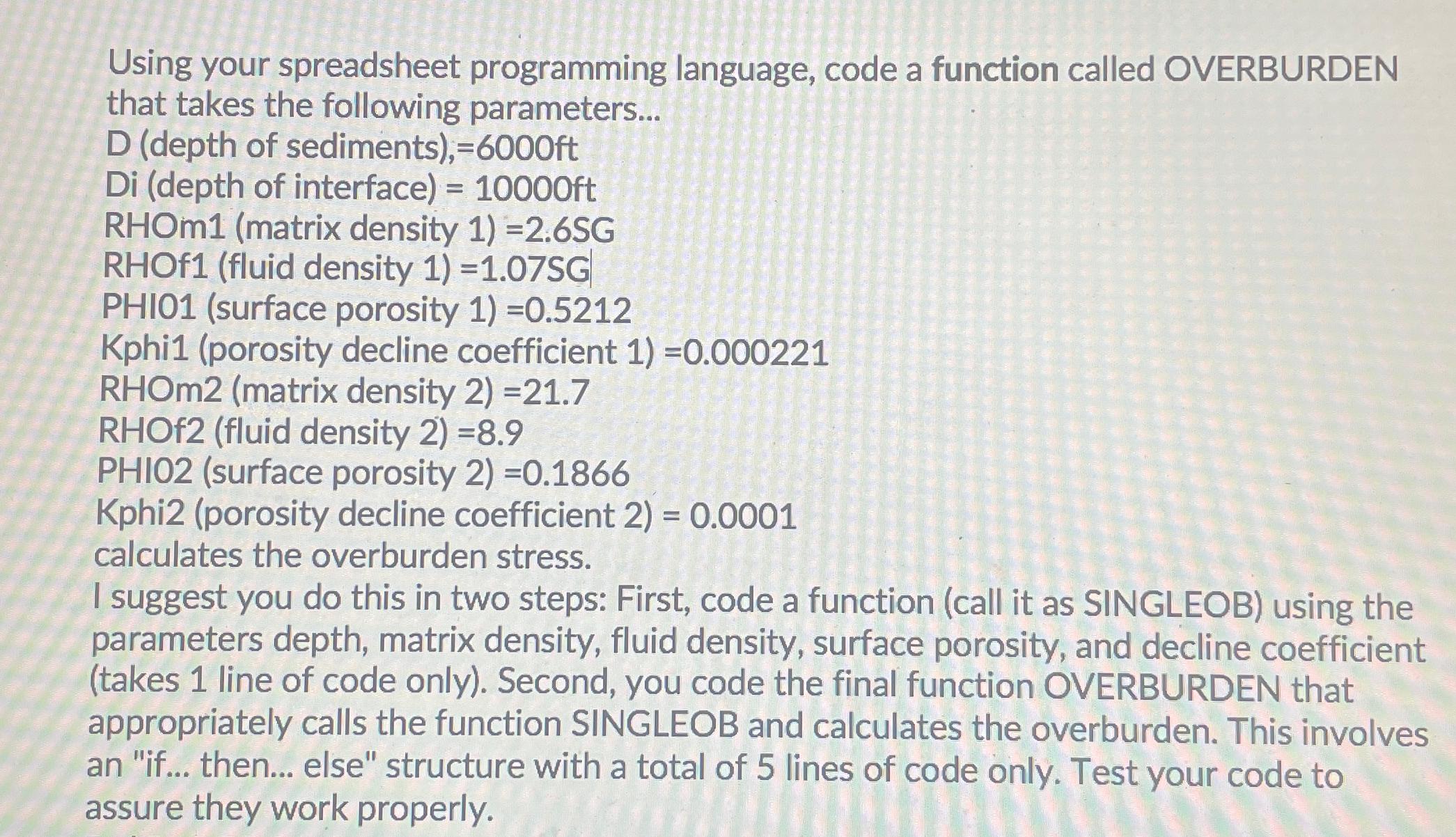 Solved Using Your Spreadsheet Programming Language Code A 2998