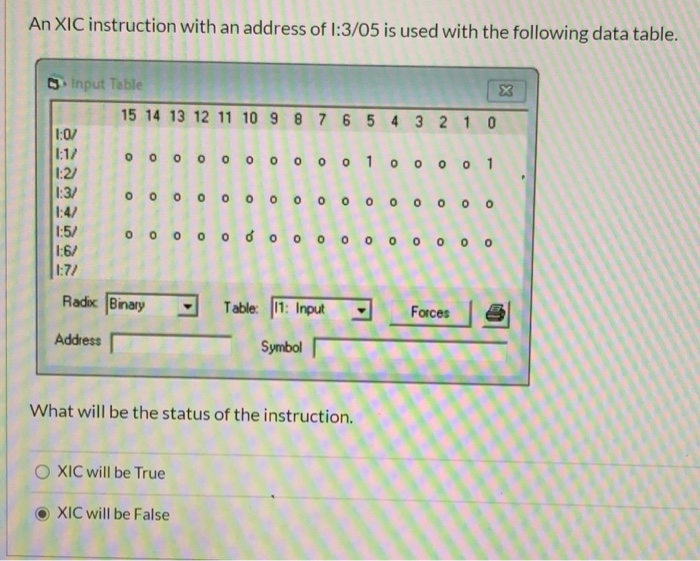 Solved An XIC instruction with an address of 1:3/05 is used | Chegg.com