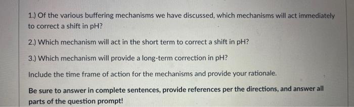 Solved 1.) Of the various buffering mechanisms we have | Chegg.com