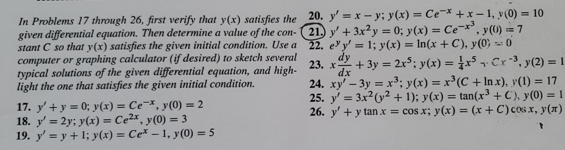 Solved = = 23. X = = In Problems 17 through 26, first verify | Chegg.com
