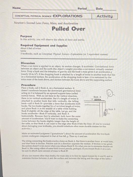 Solved Name Period Date Activity CONCEPTUAL PHYSICAL SCIENCE | Chegg.com