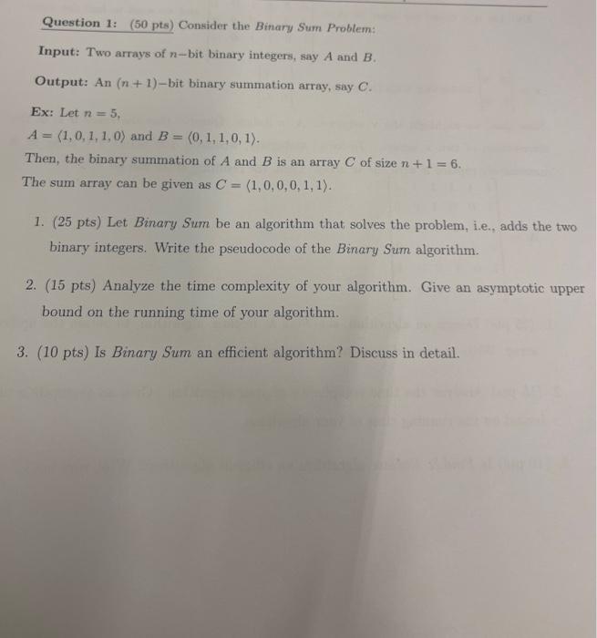 Solved Output An N1 Bit Binary Summation Array Say C 2359
