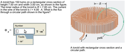 Solved A toroid has 150 turns on a rectangular cross section | Chegg.com