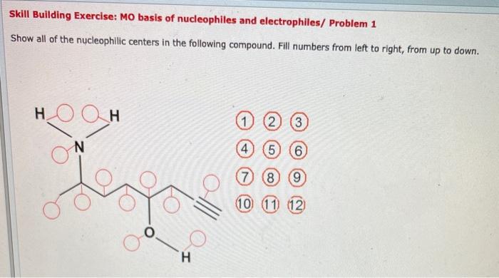 Solved Skill Building Exercise: MO basis of nucleophiles and | Chegg.com