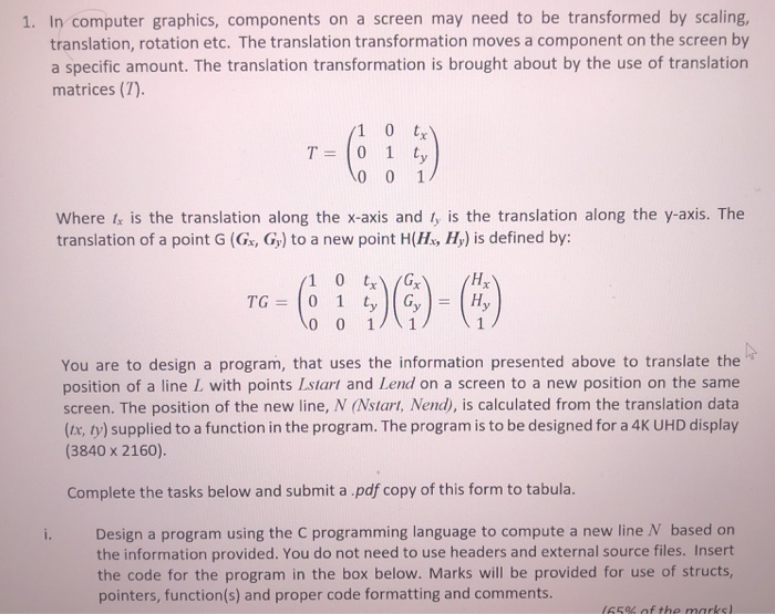 1. In computer graphics, components on a screen may | Chegg.com