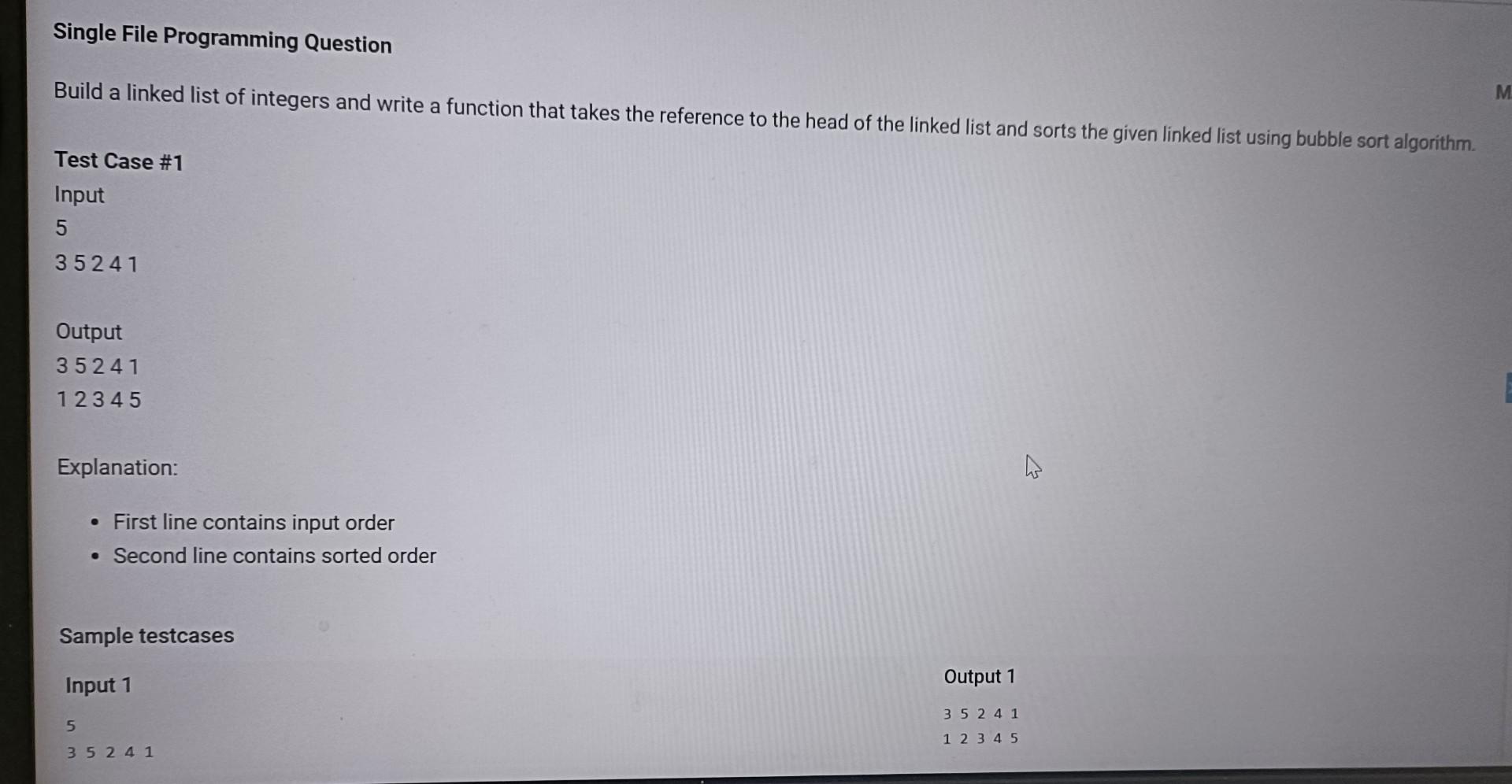 Solved Single File Programming Question Build a linked list | Chegg.com