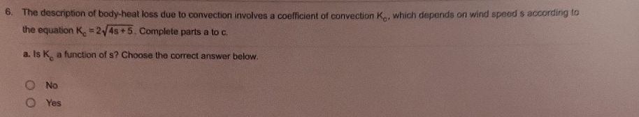 Solved The description of body-heat loss due to convection | Chegg.com