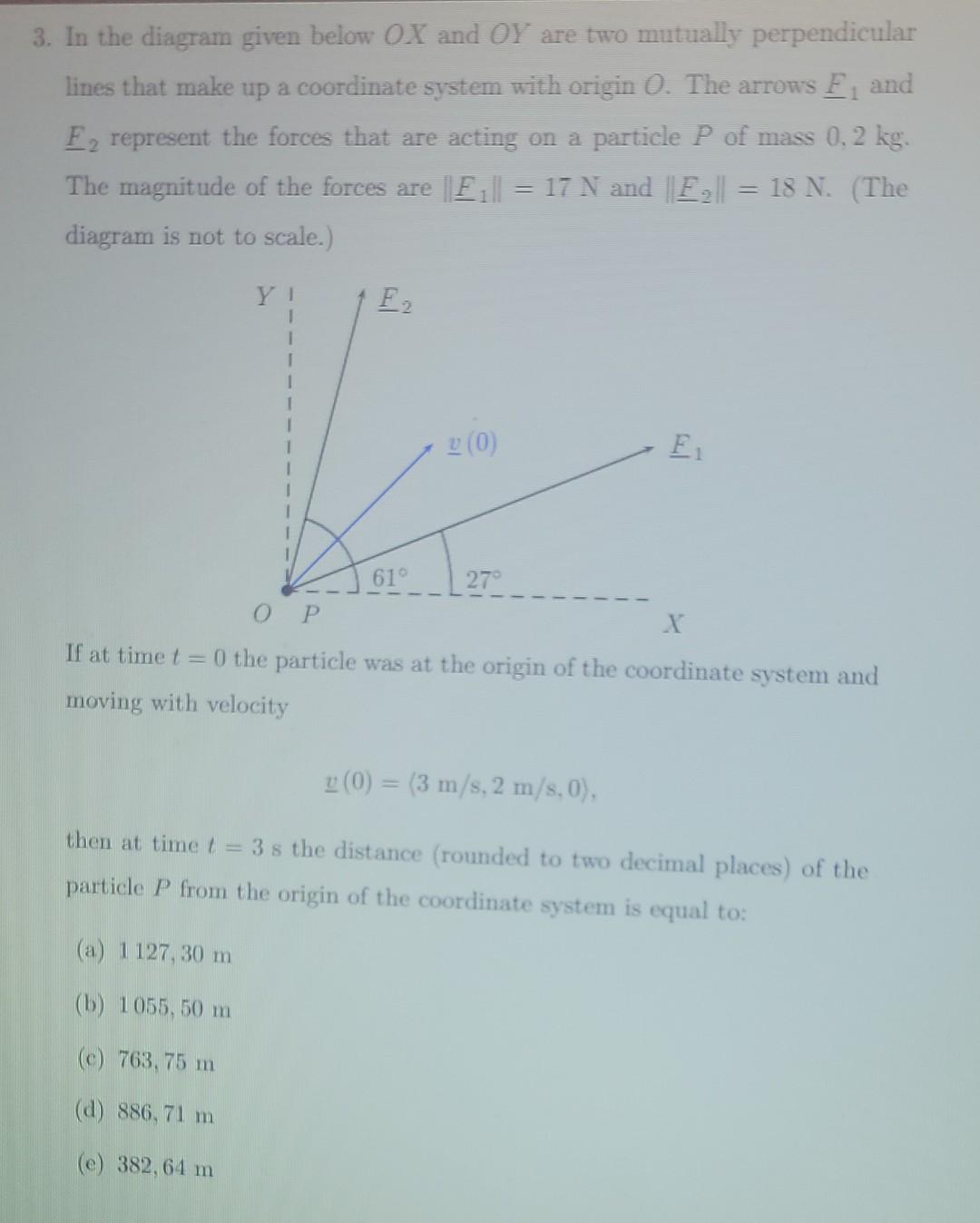 Solved 3. In the diagram given below OX and OY are two | Chegg.com