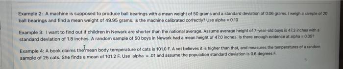 Solved Example 2: A machine is supposed to produce ball | Chegg.com