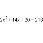 Solved 2x2+14x+20=216 | Chegg.com