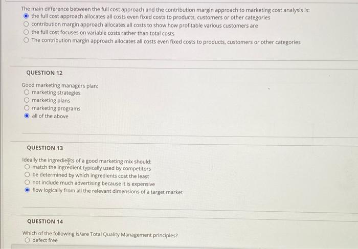 Solved The main difference between the full cost approach | Chegg.com