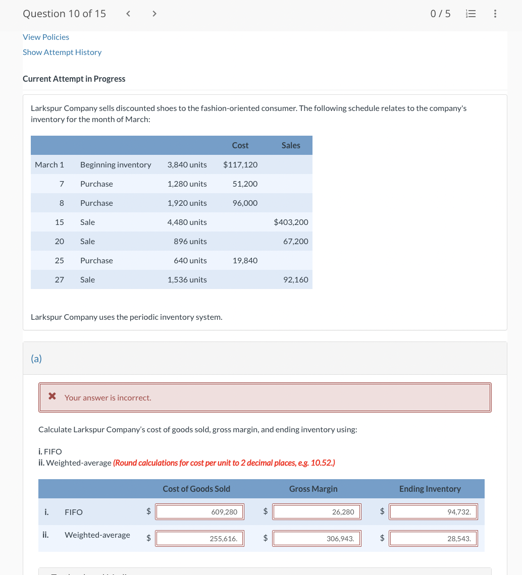 Solved View Policies Show Attempt History Current Attempt in | Chegg.com