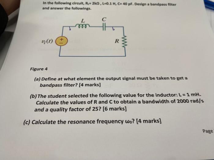 Solved (d) Estimate the two cut-off frequencies at -3dB? [4 | Chegg.com