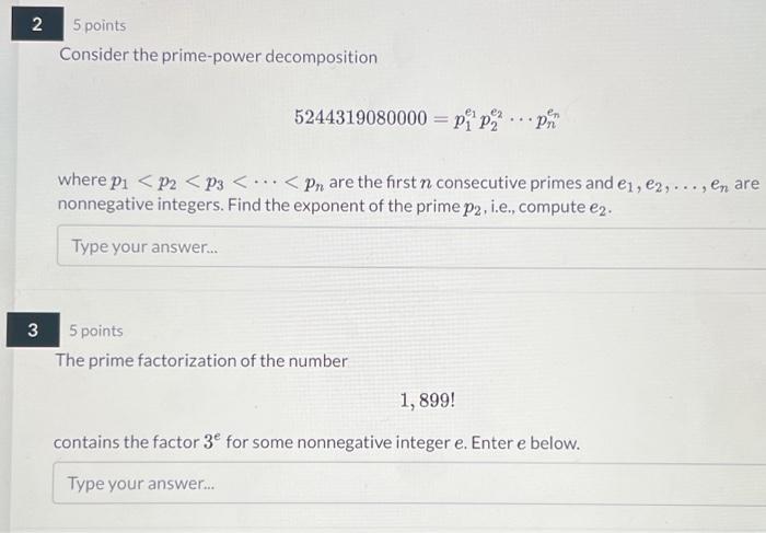 Solved Consider the prime-power decomposition | Chegg.com