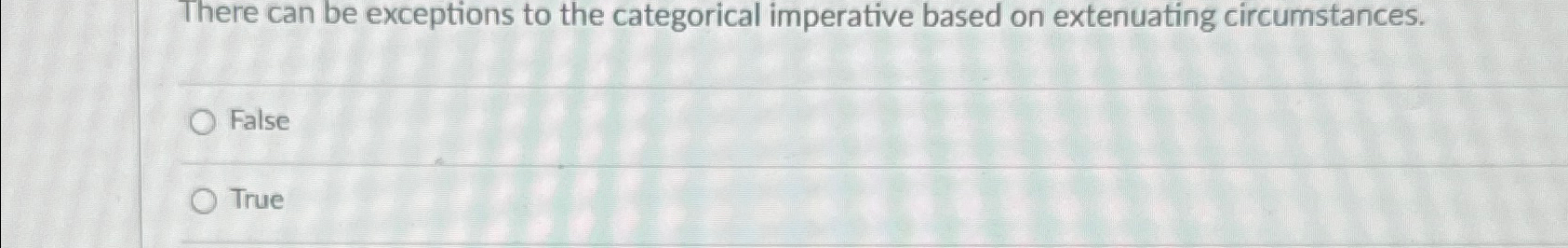 Solved There can be exceptions to the categorical imperative | Chegg.com