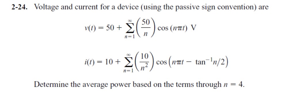 2-24. ﻿Voltage and current for a device (using the | Chegg.com