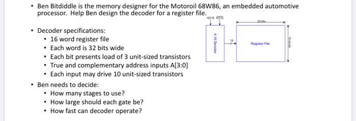 Ben Bitdiddle is the memory designer for the | Chegg.com