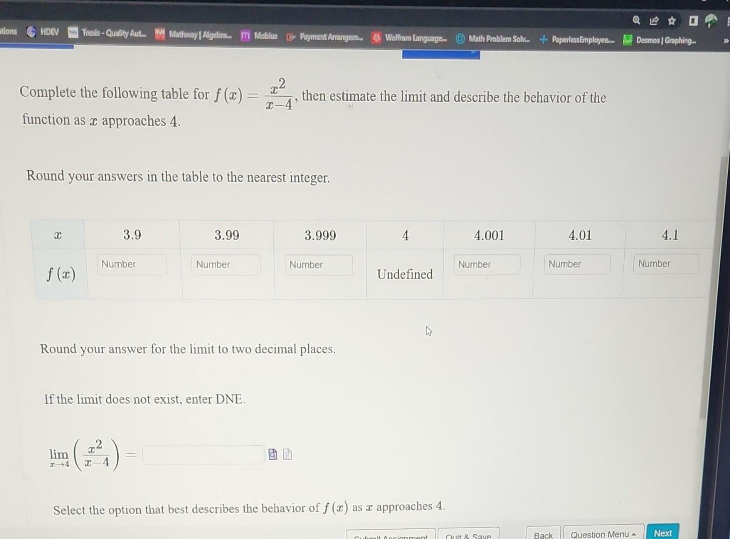 Solved Complete the following table for f(x)=x−4x2, then | Chegg.com