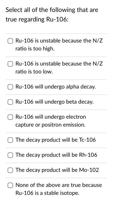 Solved Select all of the following that are true regarding | Chegg.com