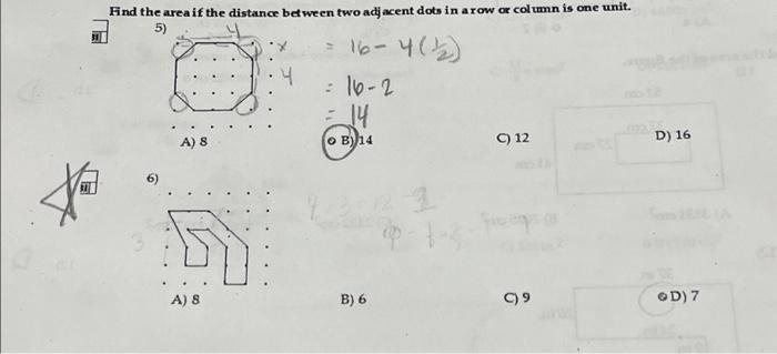 Solved Find the area if the distance between two adjacent | Chegg.com