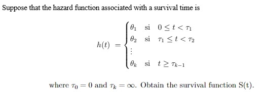 Solved Suppose that the hazard function associated with a | Chegg.com