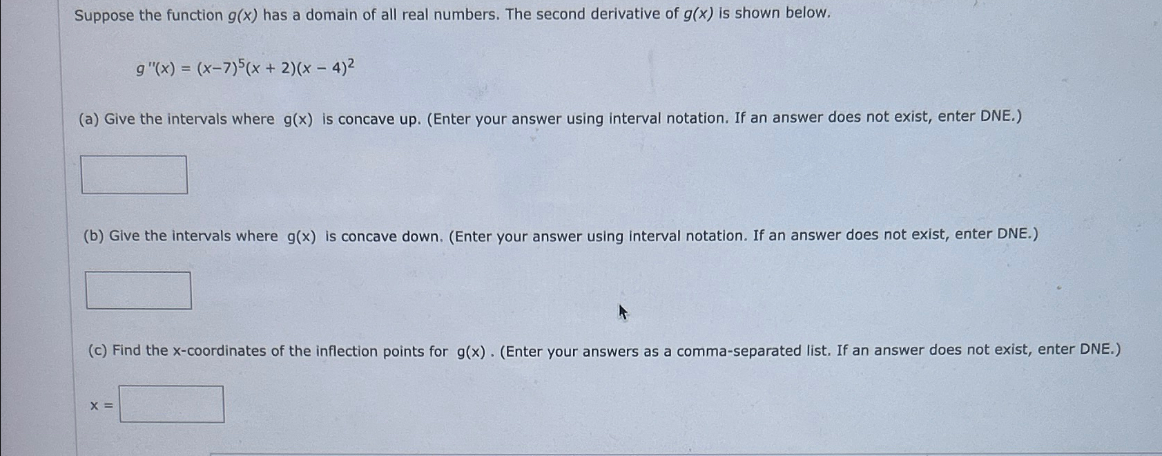 Solved Suppose the function g(x) ﻿has a domain of all real | Chegg.com