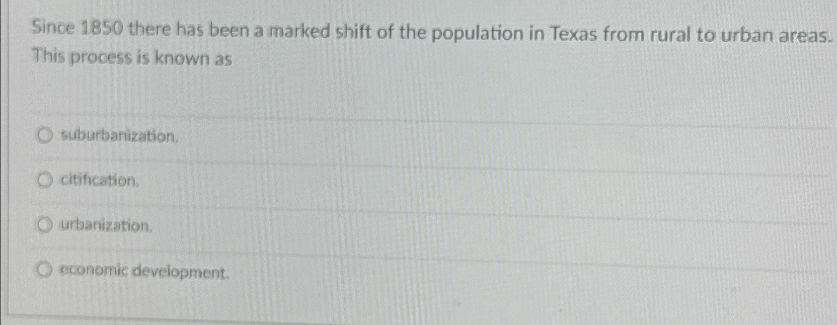 Solved Since 1850 ﻿there has been a marked shift of the | Chegg.com