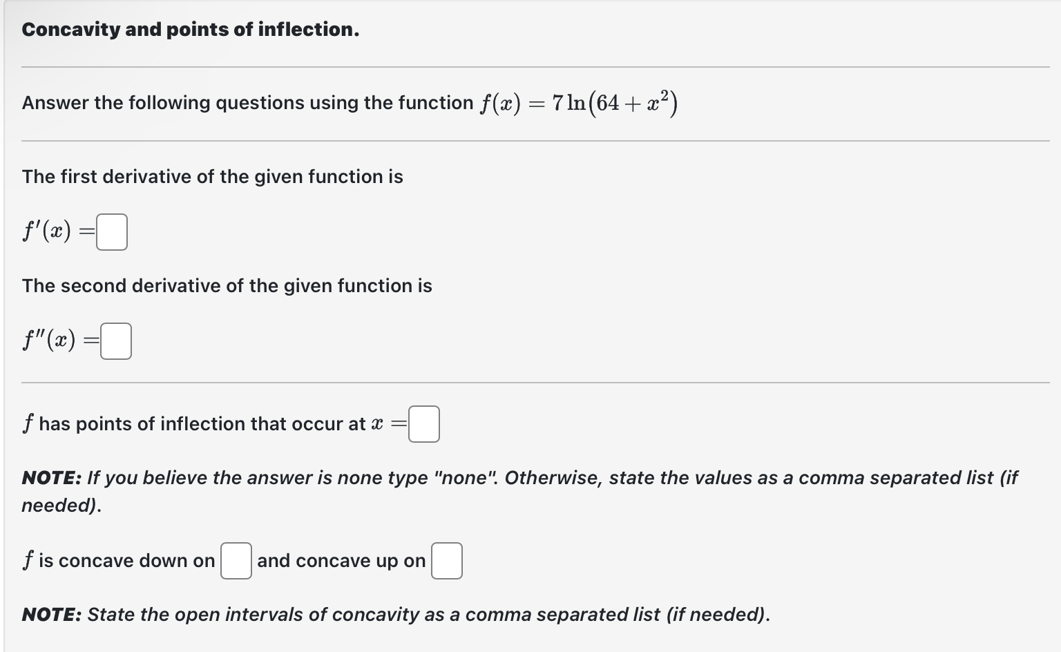 Solved Concavity and points of inflection.Answer the | Chegg.com
