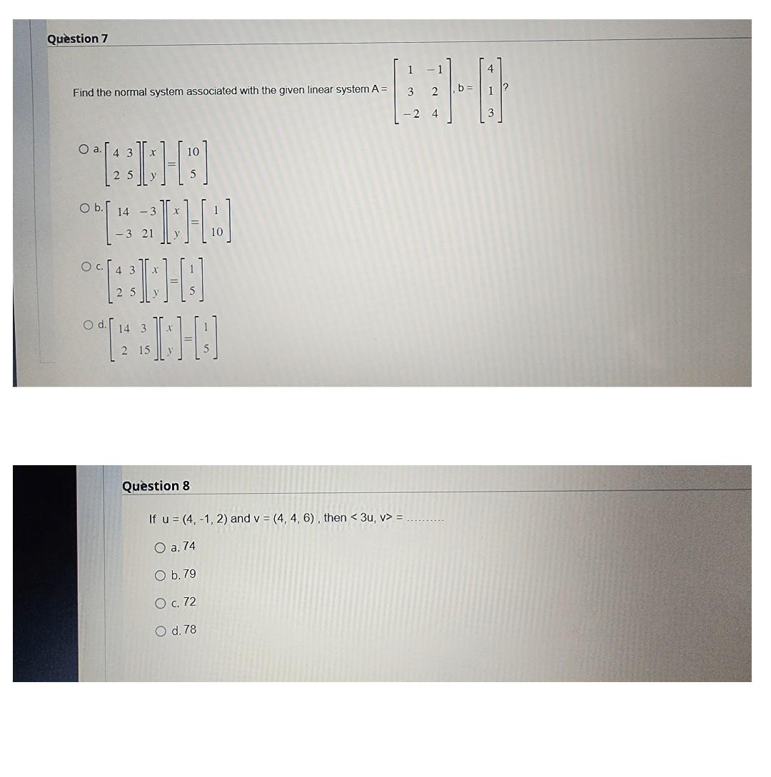 Solved Find the normal system associated with the given | Chegg.com