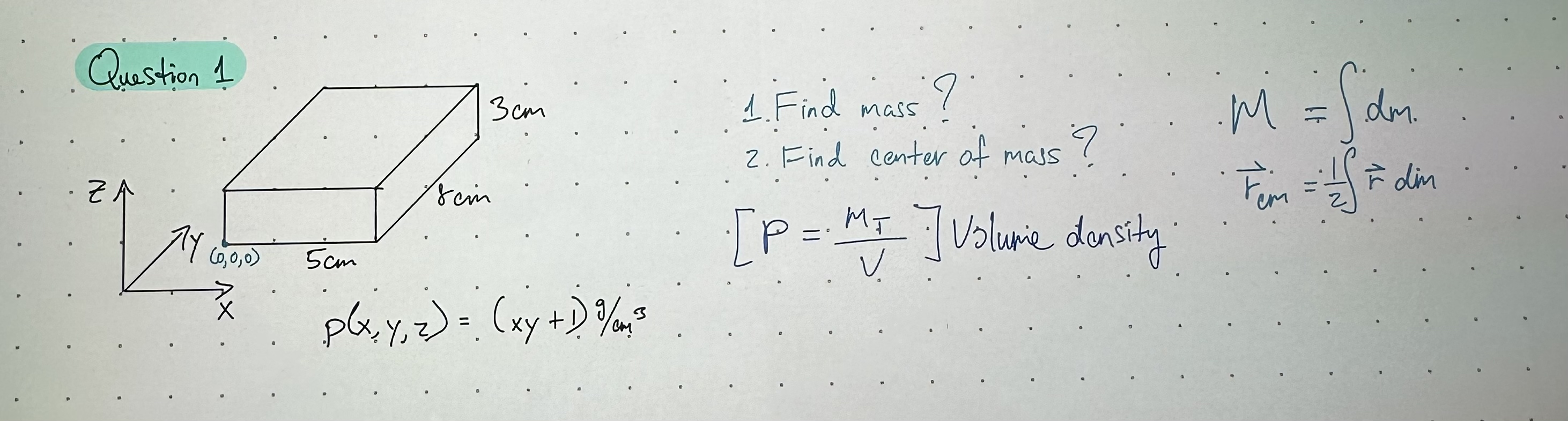 Solved Find mass?Find center of | Chegg.com