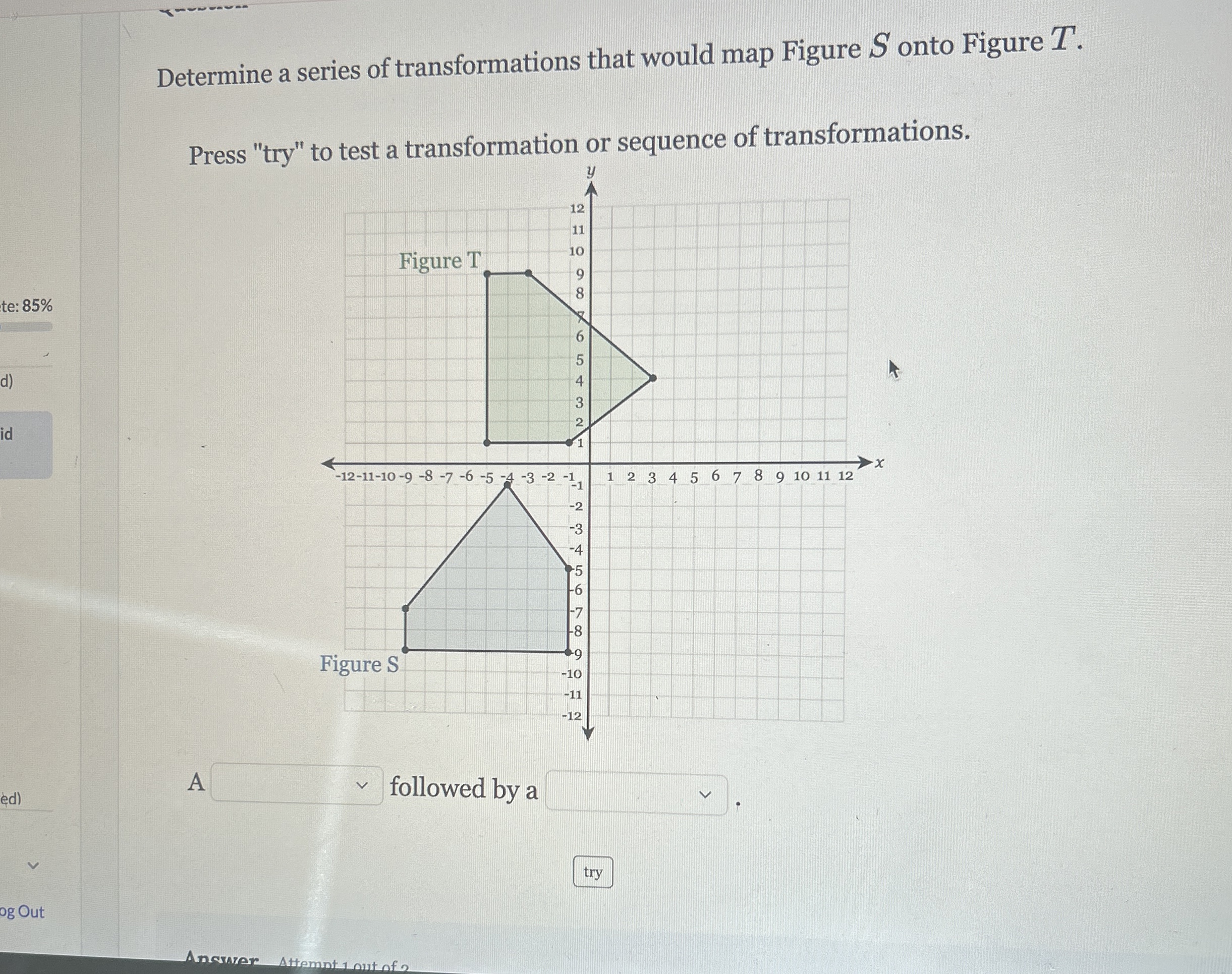 Solved Determine a series of transformations that would map | Chegg.com