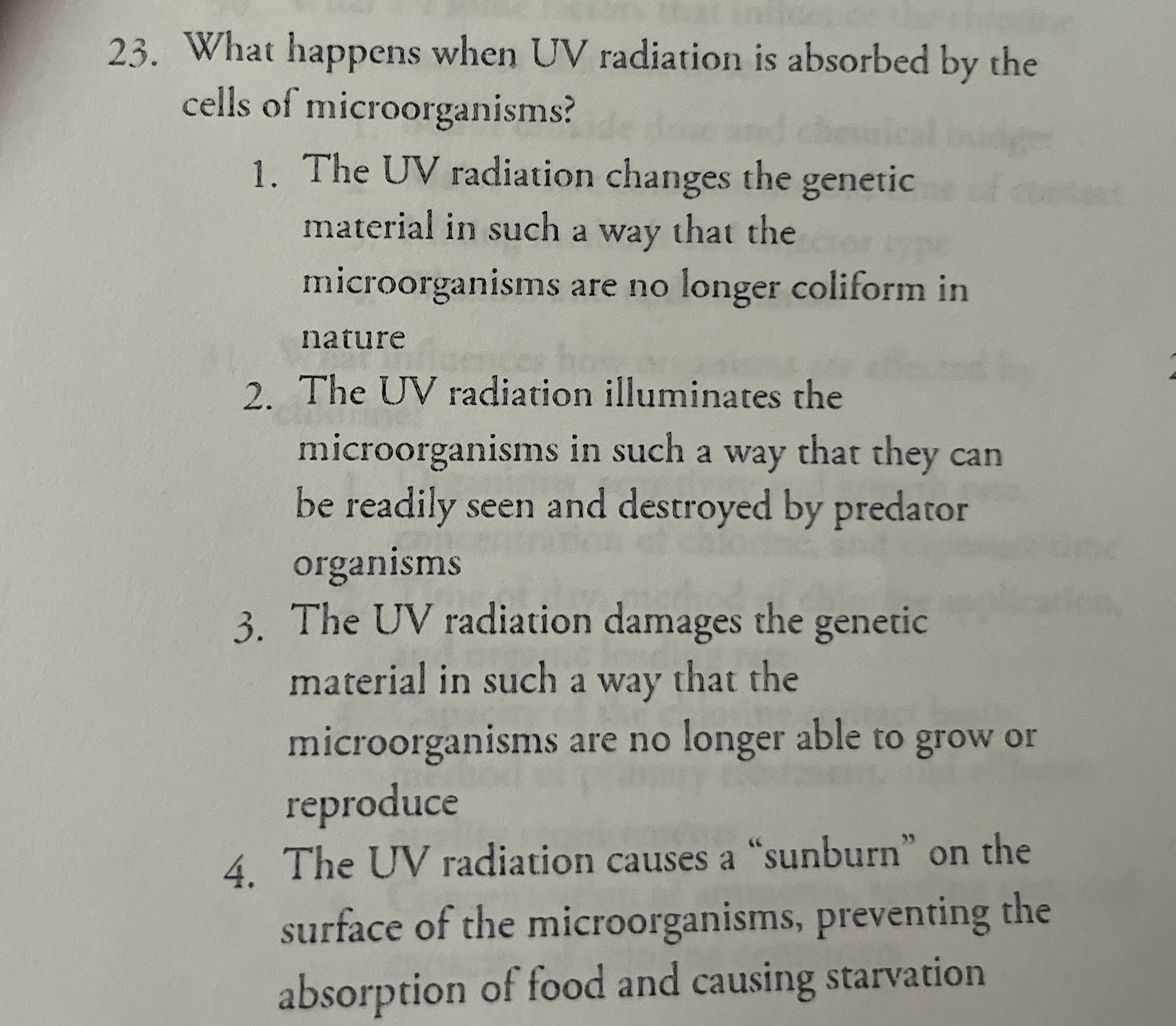 Solved What happens when UV radiation is absorbed by the | Chegg.com