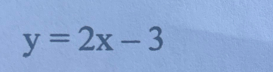 Solved Graph the following equation by any method y=2x-3 | Chegg.com