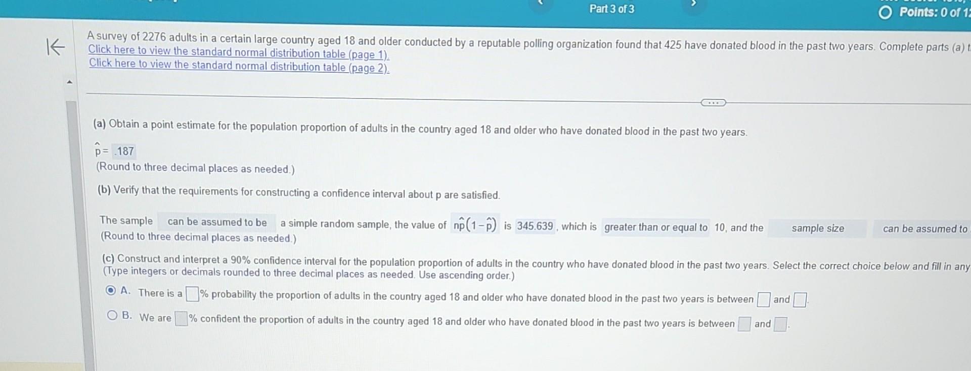 Solved Homework Set (9.1) Part 3 of 3 O Po K A survey of | Chegg.com