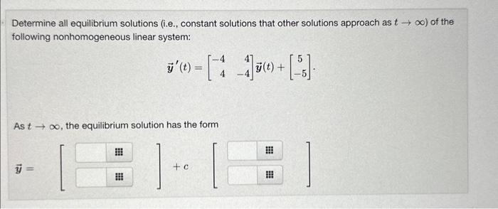 Solved Determine all equilibrium solutions (i.e., constant | Chegg.com