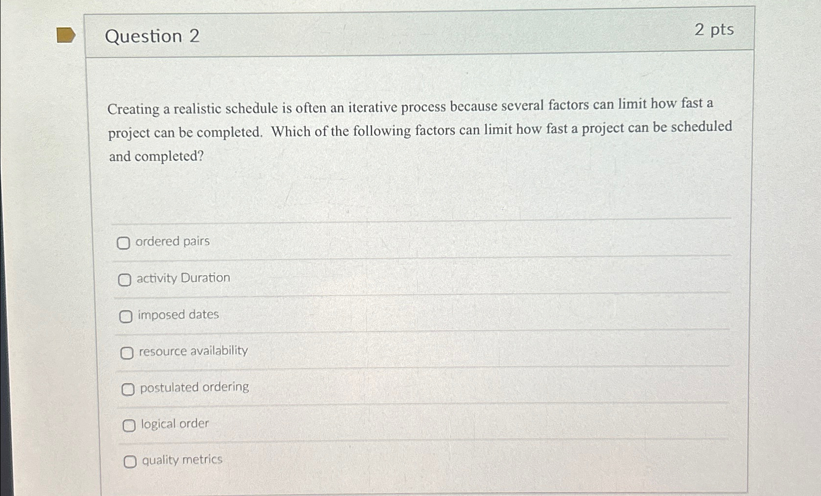 Solved Creating a realistic schedule is often an iterative | Chegg.com