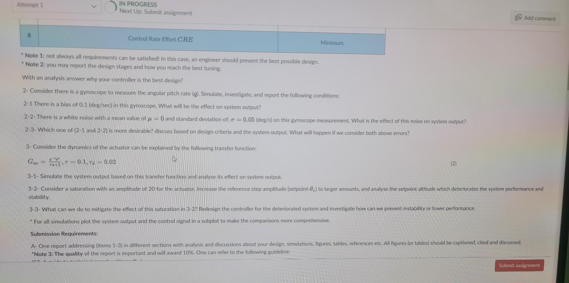 Solved Assignment Tasks: The pitch motion of the Vanguard | Chegg.com