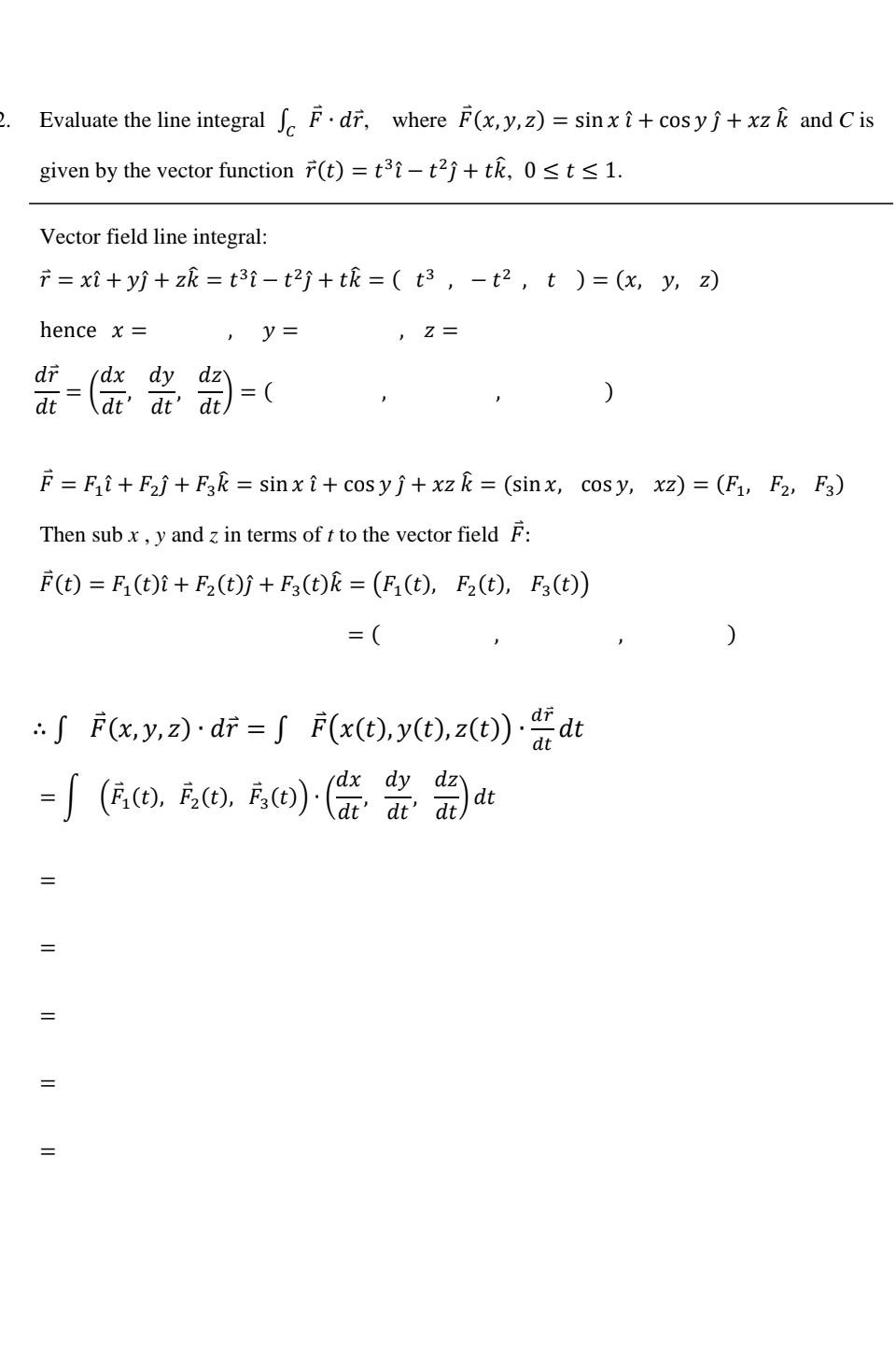 Solved Evaluate the line integral ∫CF⋅dr, where | Chegg.com