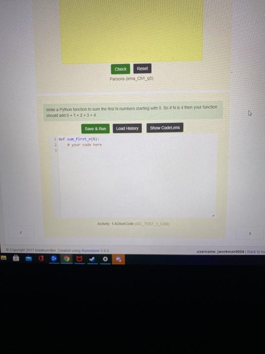Solved Check Reset Parsons (ma_chi_93) Write a Python | Chegg.com