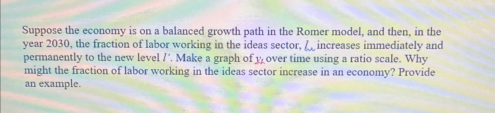 Solved Suppose the economy is on a balanced growth path in | Chegg.com