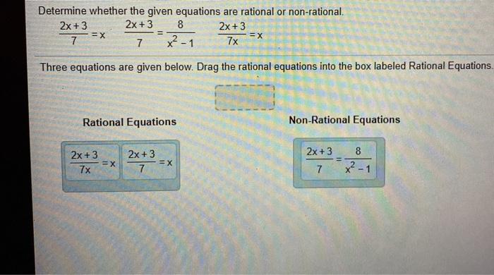 Solved Determine whether the given equations are rational or | Chegg.com